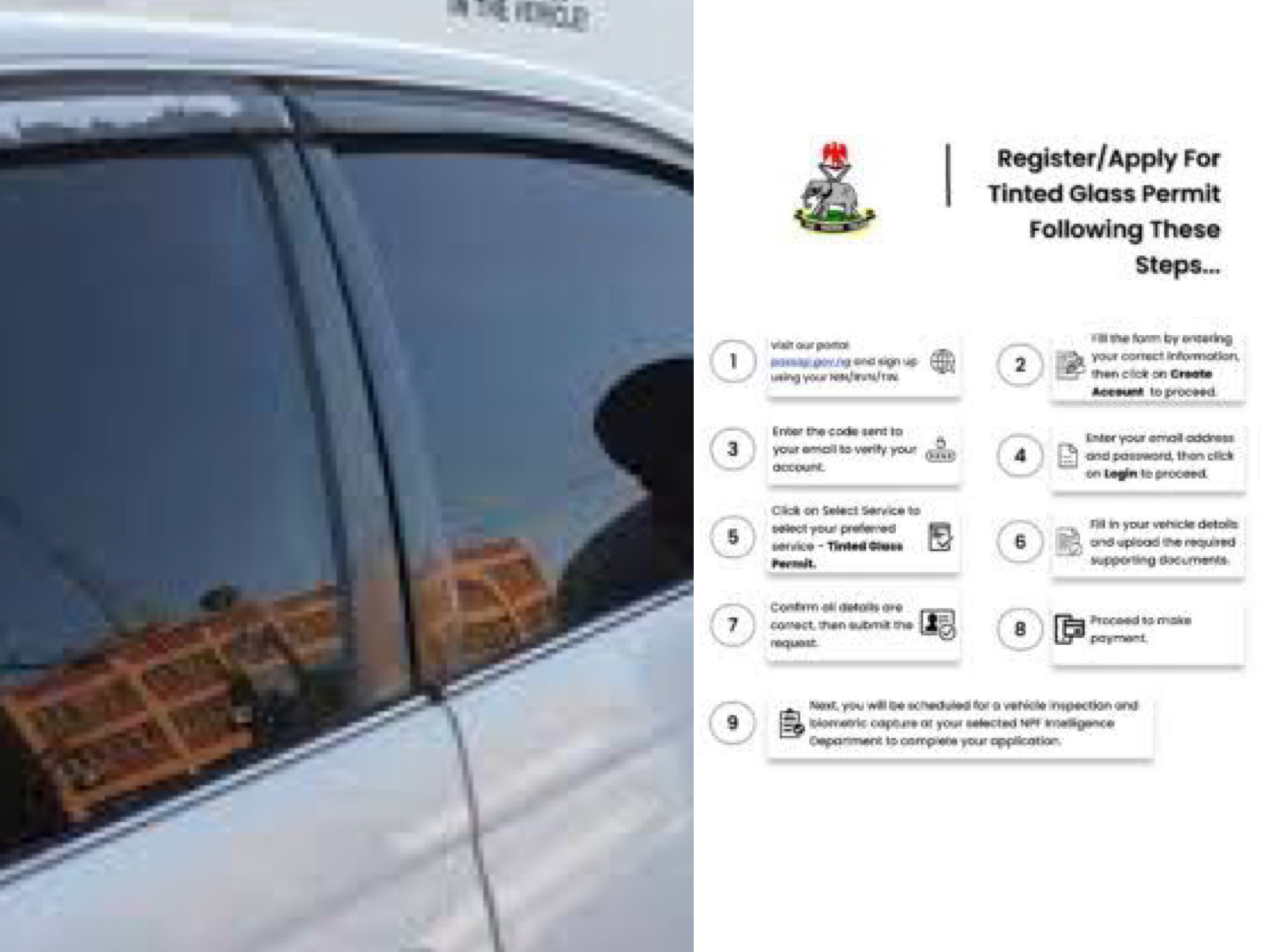 Step By Step Guide To Get Your Tinted Glass Permit Online